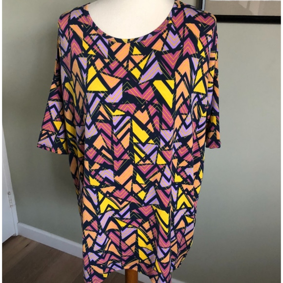 LuLaRoe | Tops | Nwt Lularoe Blue Background Irma Geometric Shape Size ...